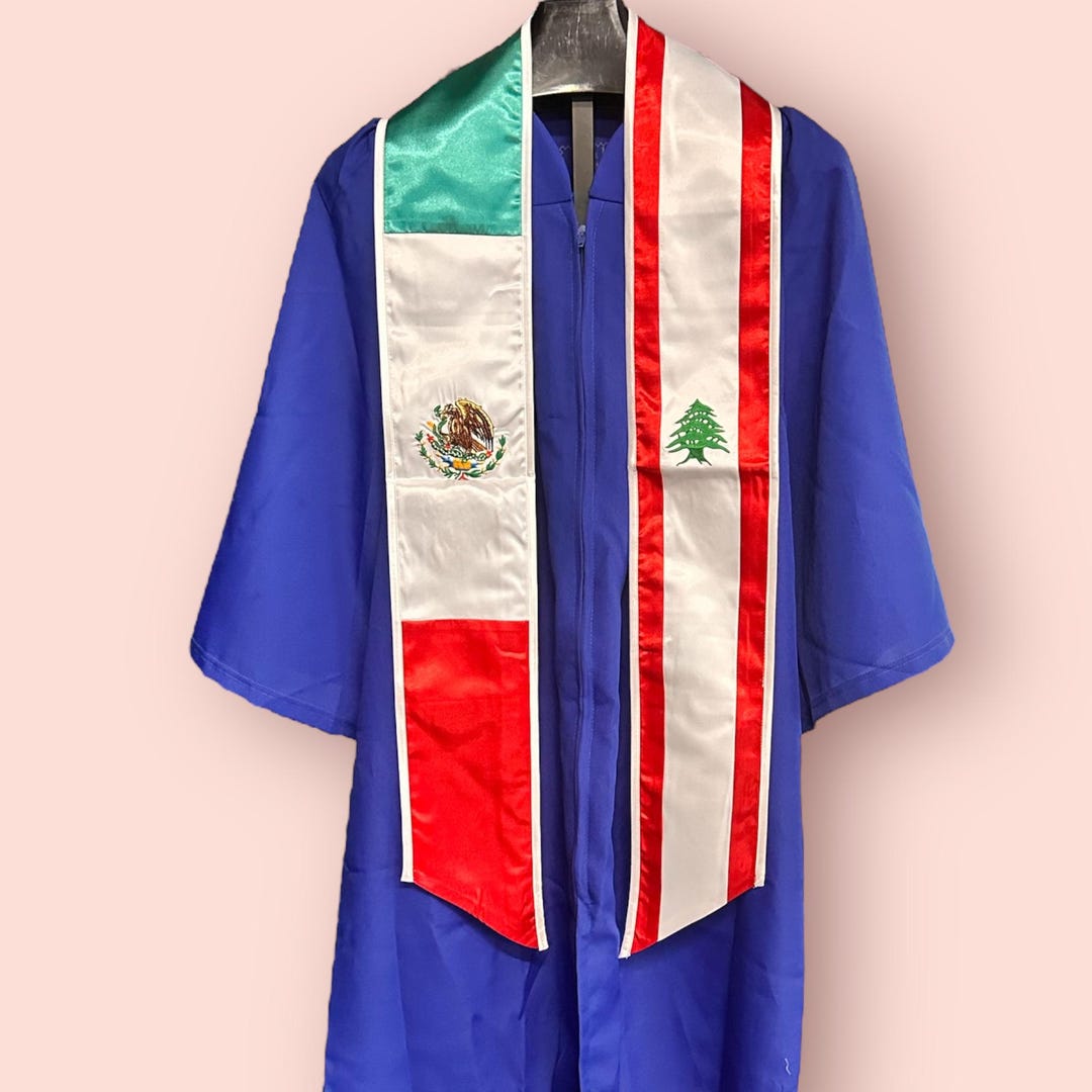 Mexican/lebanese Graduation Stole, First Generation, Class of 2025 ...