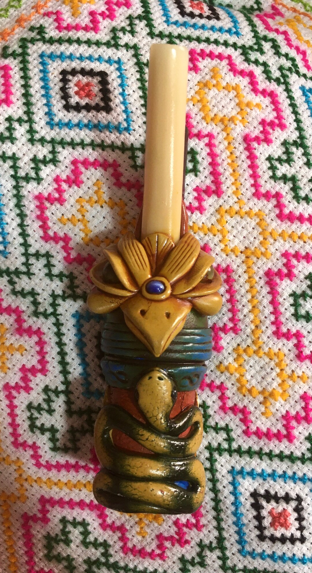 Kuripe Made of Llama Bone and Chonta Wood Decorated With Snake,eagle ...