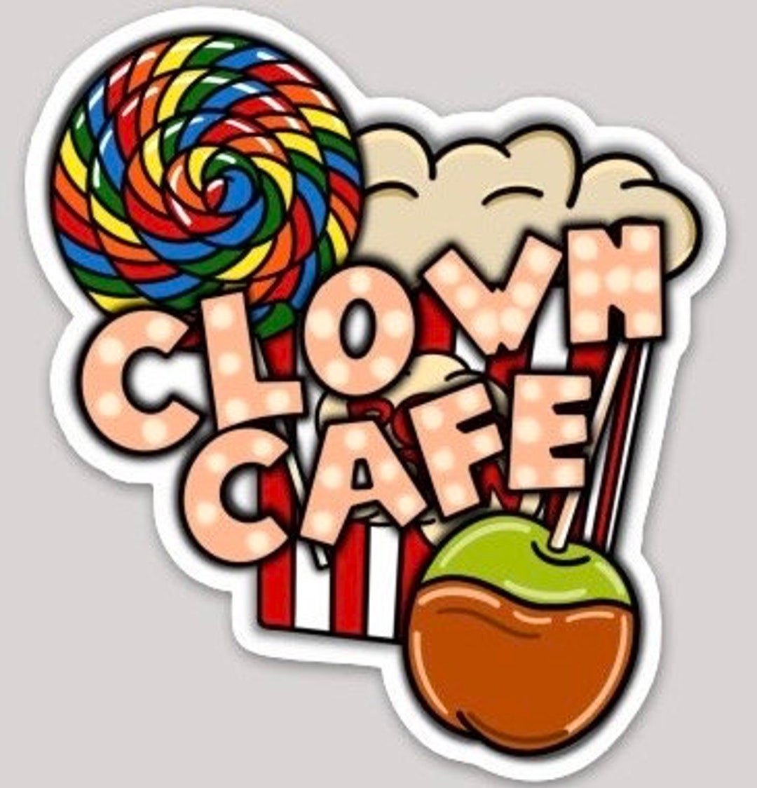 Horror Movie Sticker Clown Cafe Sticker Art Sticker - Etsy
