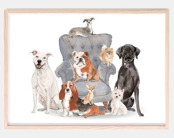 Dog on Chair Prints - Etsy