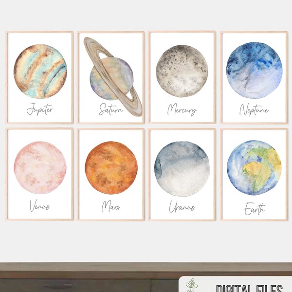 Space Watercolor Wall Art - Etsy