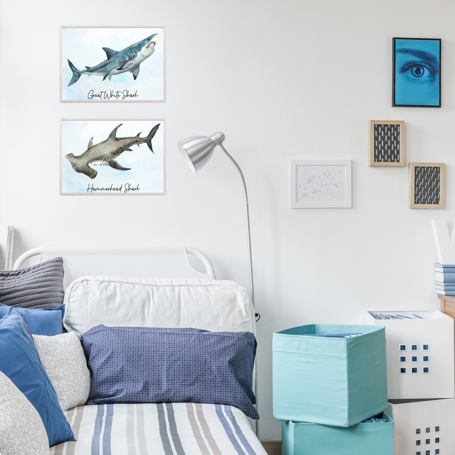 Ocean Nursery Decor Shark Nursery Decor Watercolor Shark - Etsy