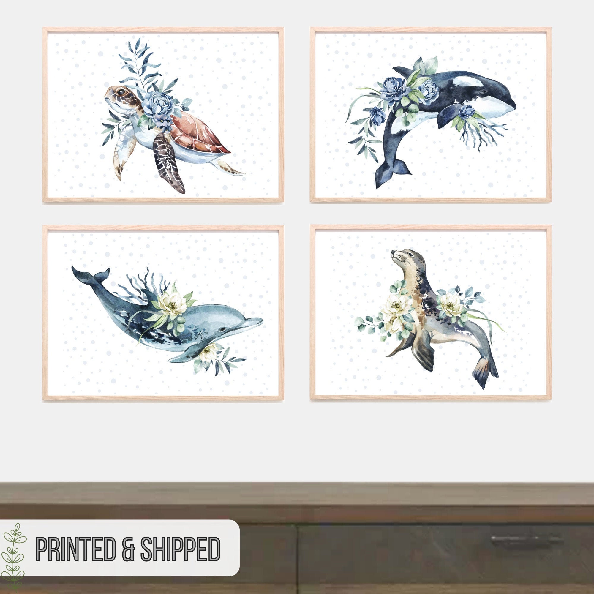 Nautical Watercolor Print Set for Ocean Nursery Watercolor - Etsy