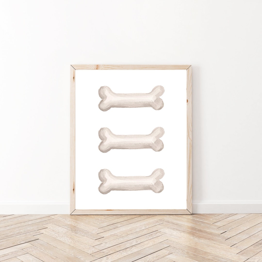 Dog Bone Art Print, Dog Lover Decor, Dog Nursery Wall Art, Puppy ...