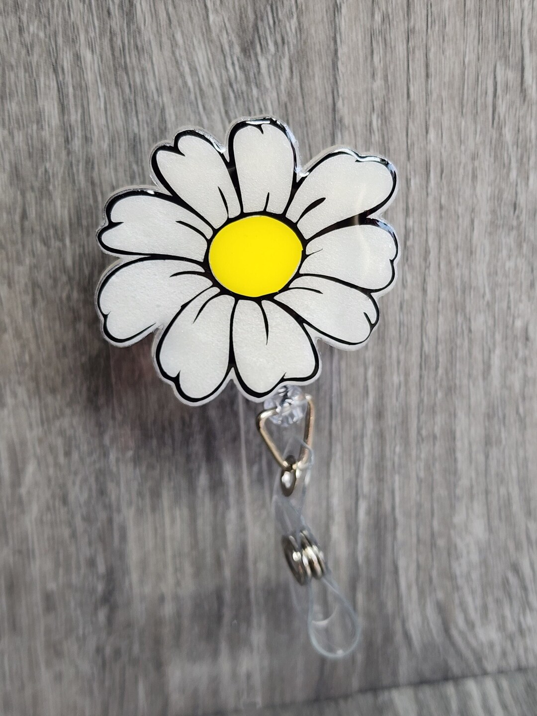 Daisy Flower Badge Reel - Etsy