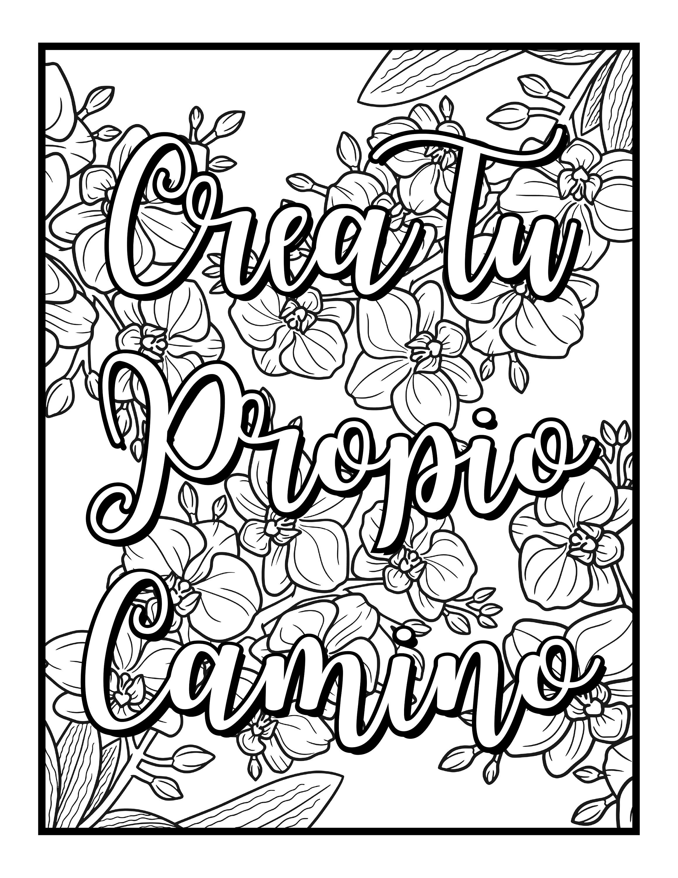 Instant Digital Download! "motivate" Spanish Inspirational Colorbook ...