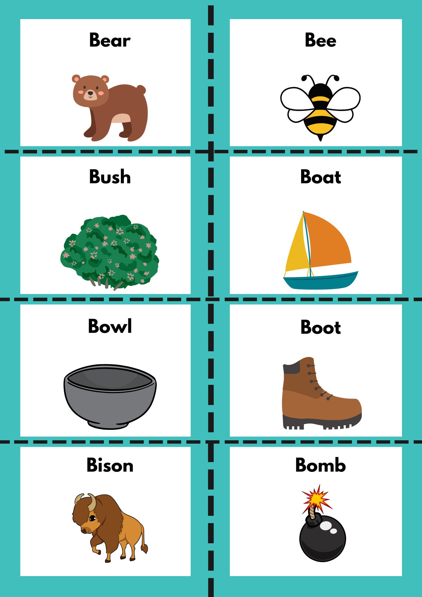 Instant Download, Speech Therapy, Bingo Cards, B Words Bingo Game ...