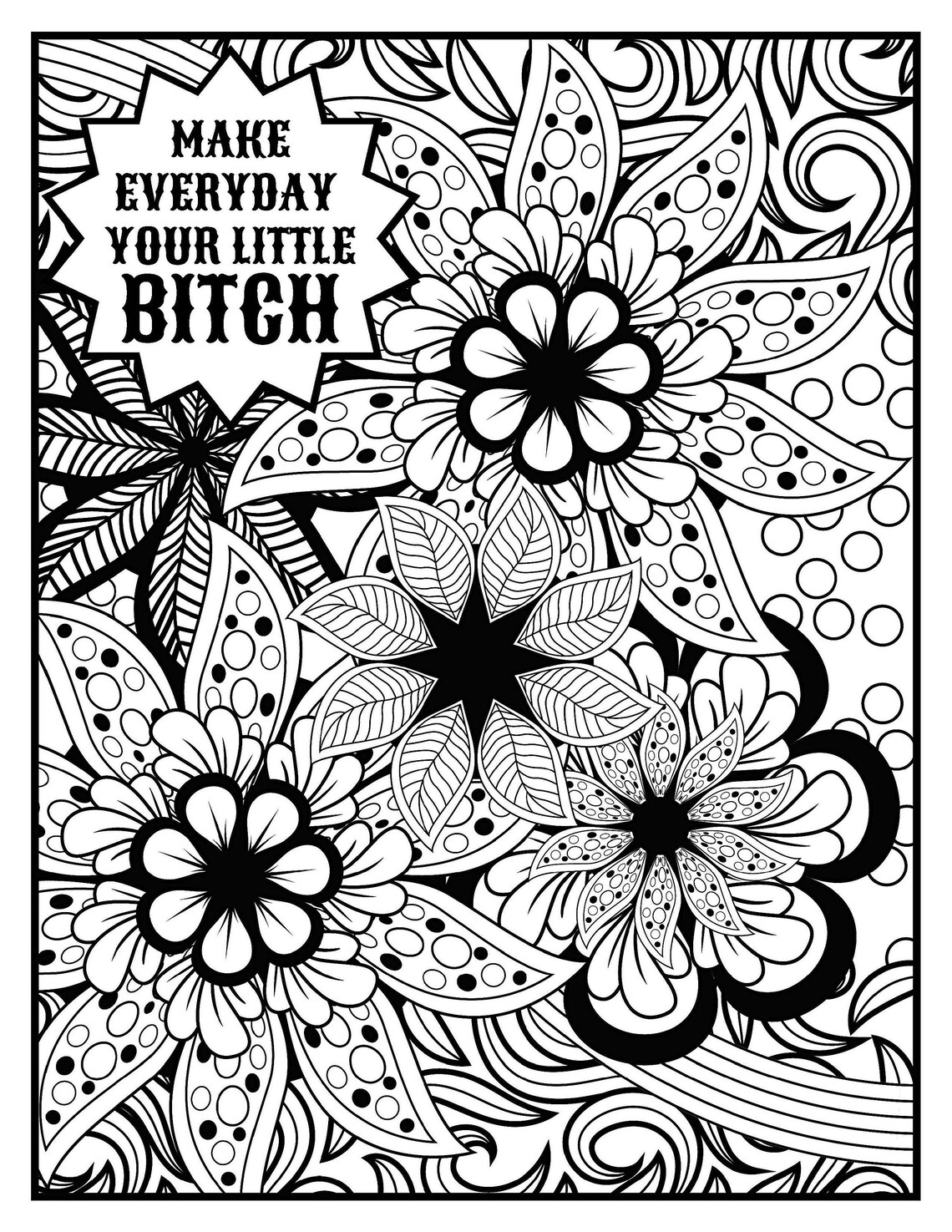 Instant Download Adult Motivational Cursing Coloring Pages, Digital ...