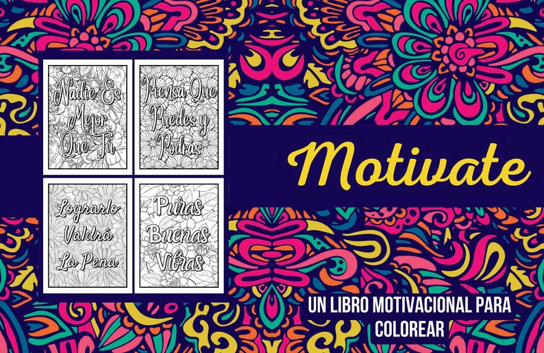 Instant Digital Download! "motivate" Spanish Inspirational Colorbook ...