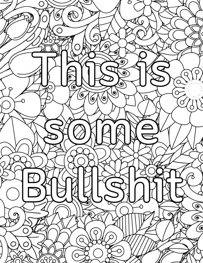 Offensive Adult Coloring Pages, Insulting Swear Words (PDF Pattern) - Etsy