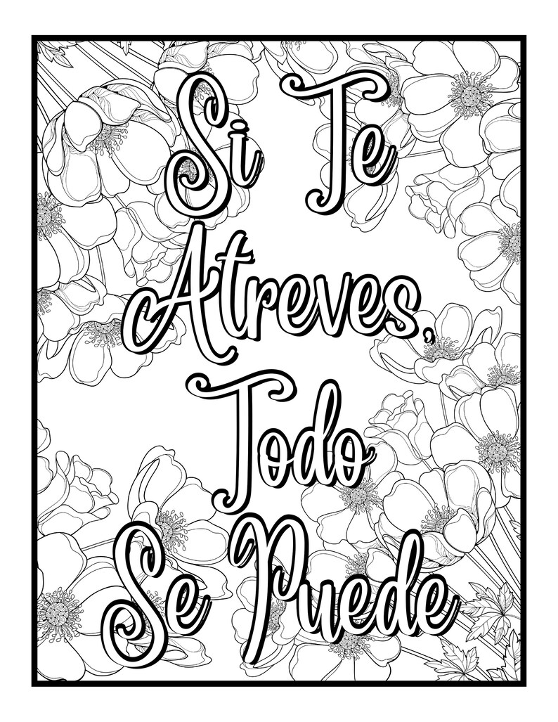 Instant Digital Download! "motivate" Spanish Inspirational Colorbook ...