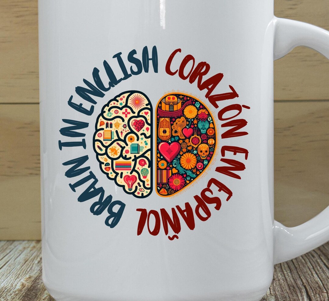 Bilingual Brain Heart PNG, Latinx Pride Digital Art (commercial Use) - Etsy