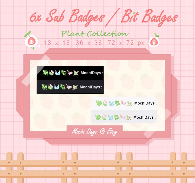 Twitch Sub Badges / Cheer Bit Badges / Plant Collection / Cute / Nature ...