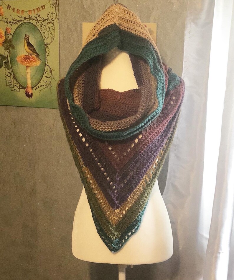 Hand Crochet Lightweight Wild Oleander Hooded Triangle Wrap | Etsy