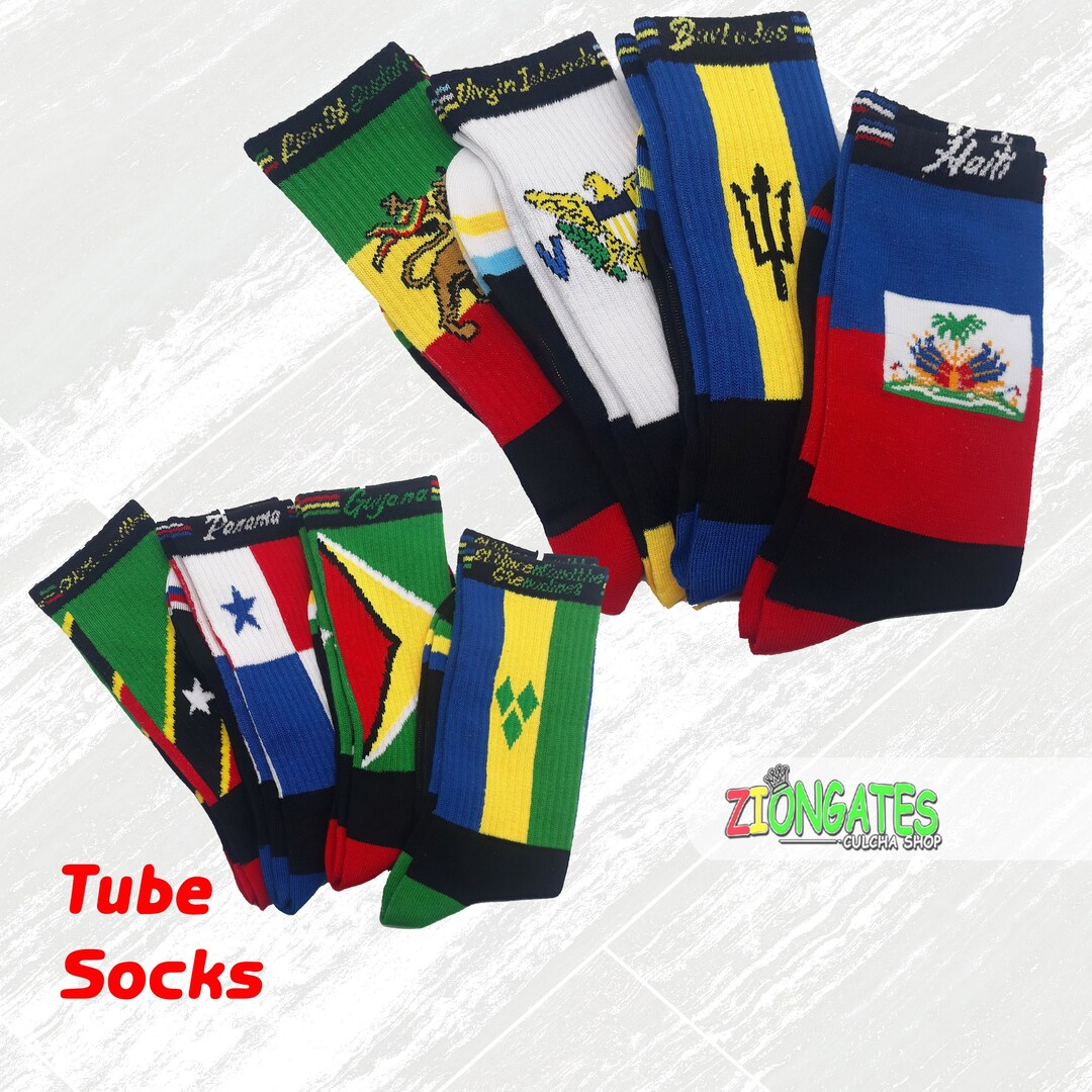 Caribbean Island Flag Socks - Carnival - J'ouvert - Caribbean Island ...