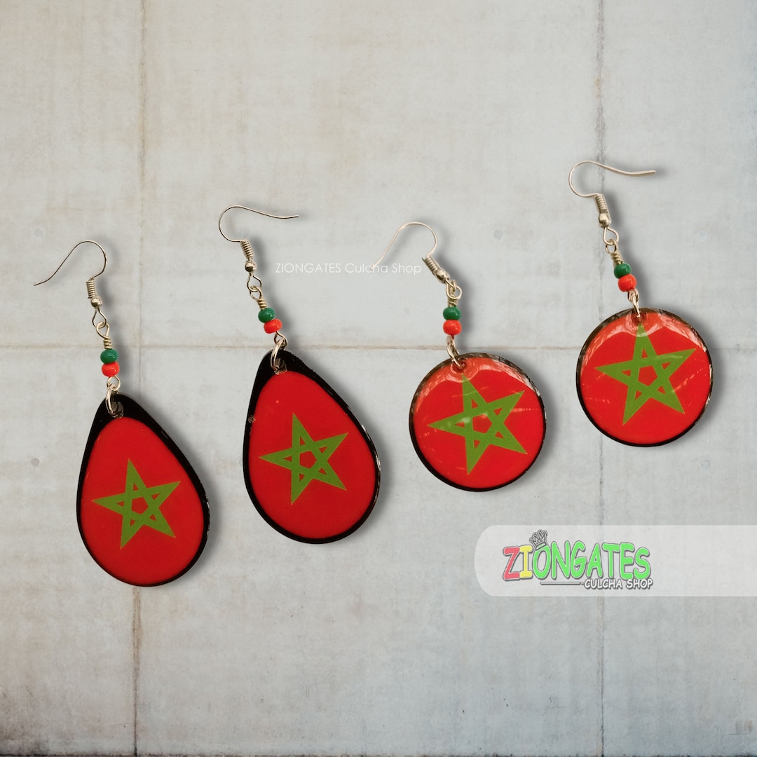 Moorish Flag Earrings - Morocco - Moors - Etsy