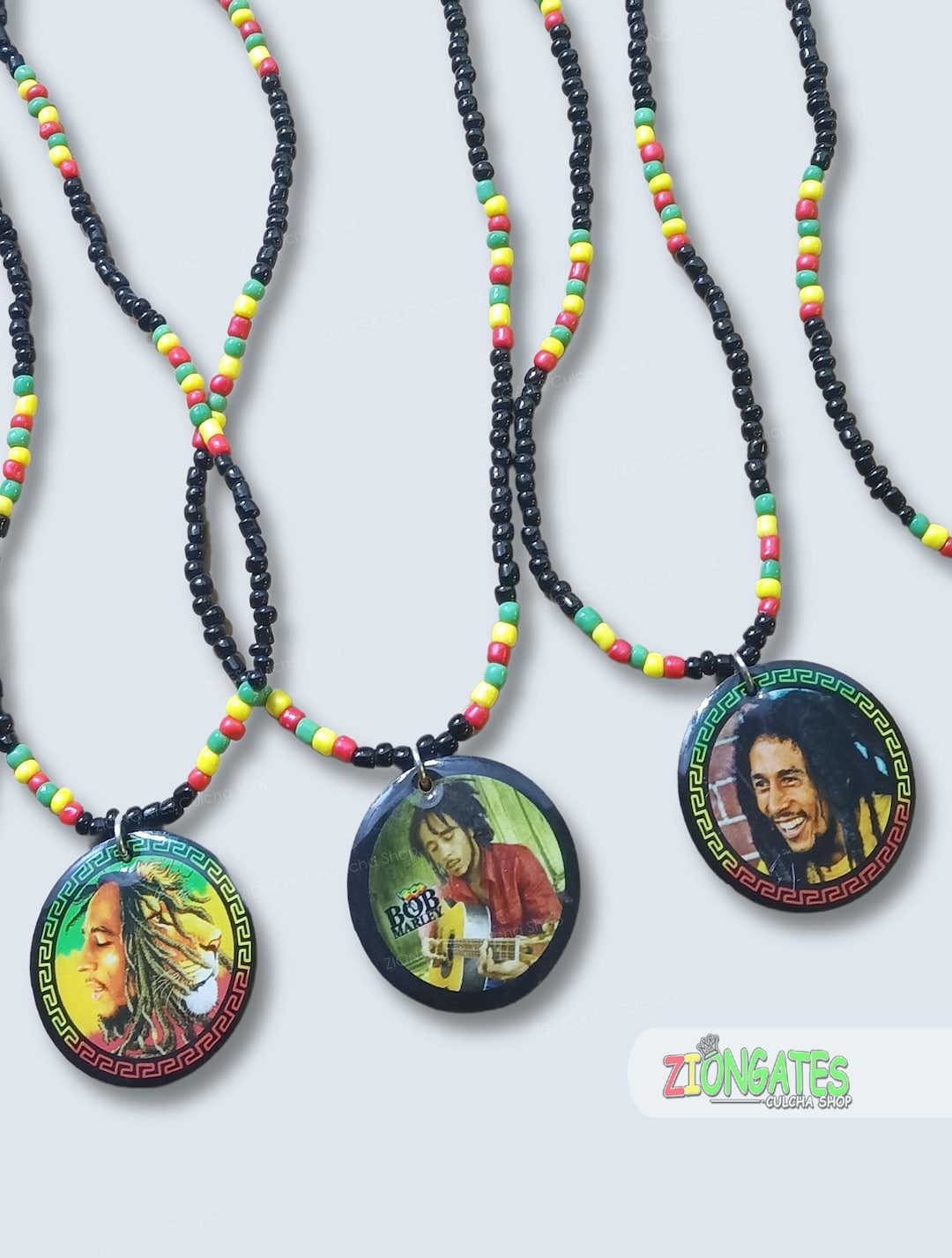 Bob Marley Beaded Necklaces - Red Yellow and Green Rasta Chain - Etsy