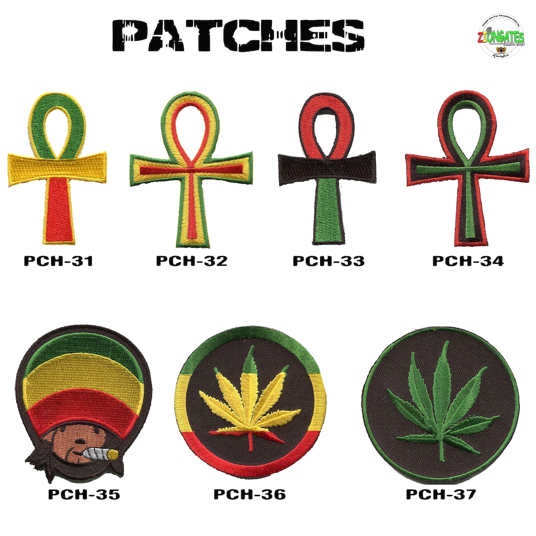 Ankh Patches - Ganja Iron on Patches - 420 - Etsy