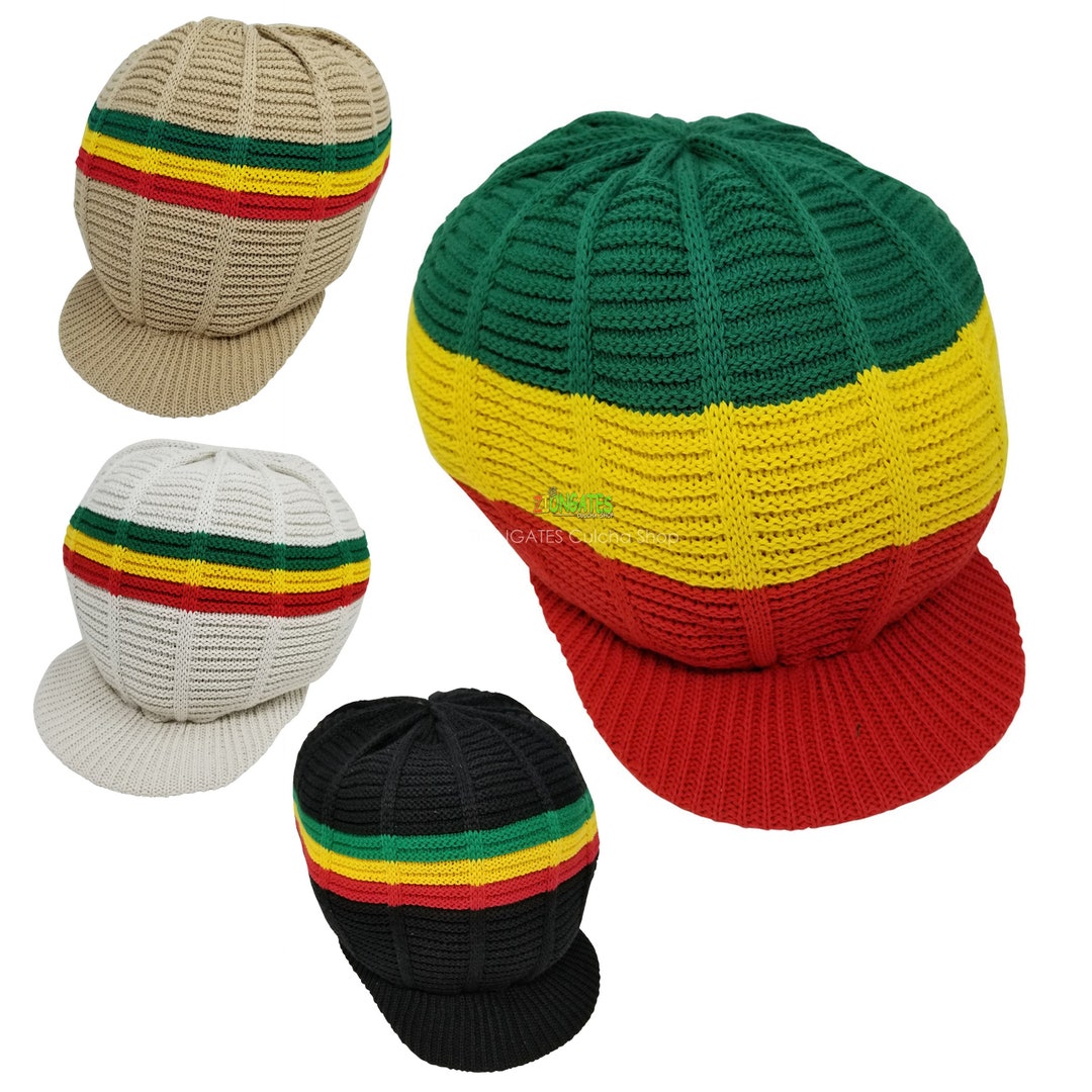 Medium Dreadlock Rastaman Hats - Black - Beige - Red Yellow Green ...