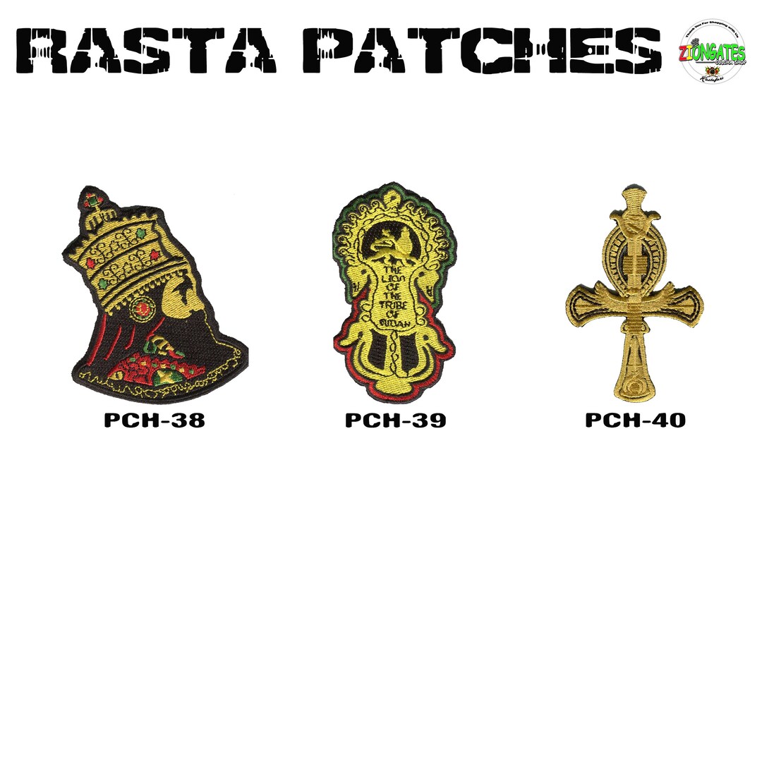Selassie Patches - Rasta Iron on Patches - Crosses - Etsy