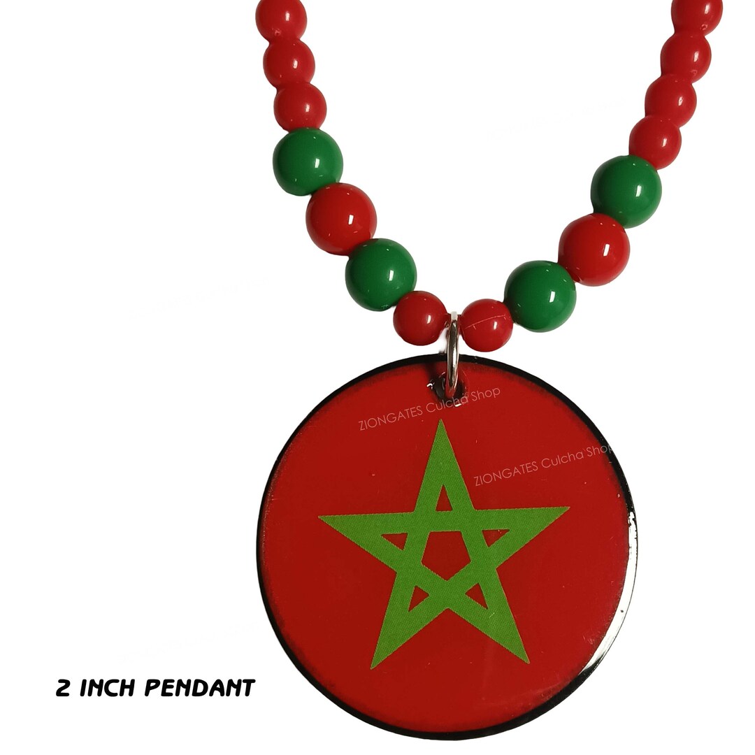Red Moorish Flag Beaded Necklace - Moorish American - Morocco - Etsy