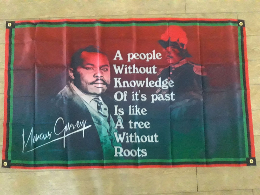Large 3x5 Red Black and Green Marcus Garvey Banner RBG Pan African ...