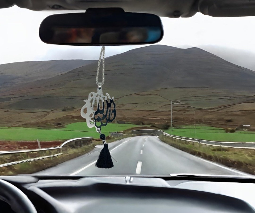 Islamic Car Hanging Mashallah Stainless Steel Silver and Black Gift for ...