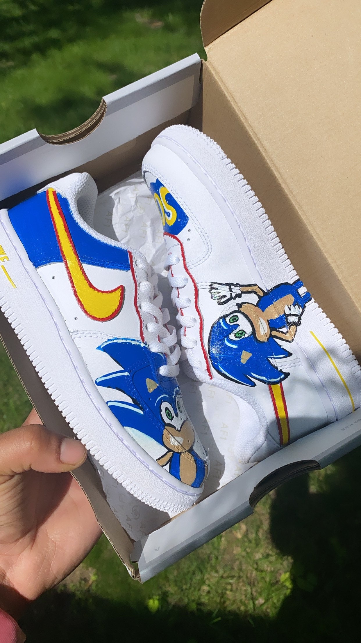 Sonic Custom Air Forces 1s - Etsy