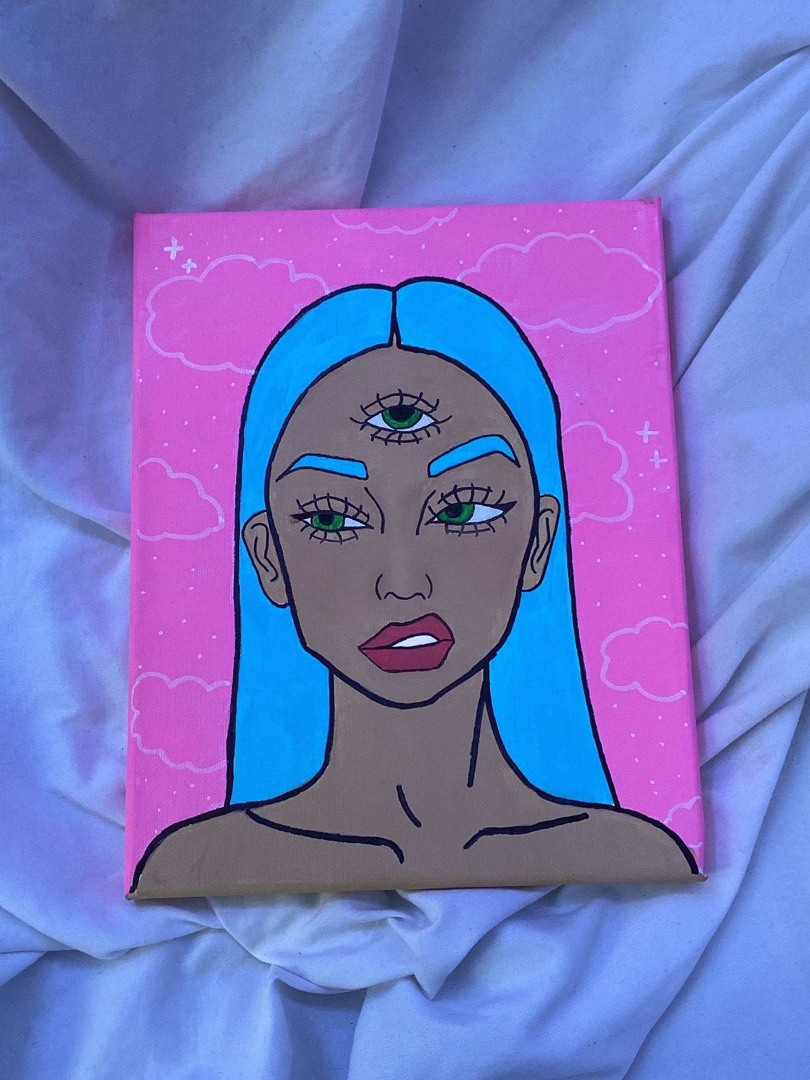 Three Eyed Girl Painting - Etsy
