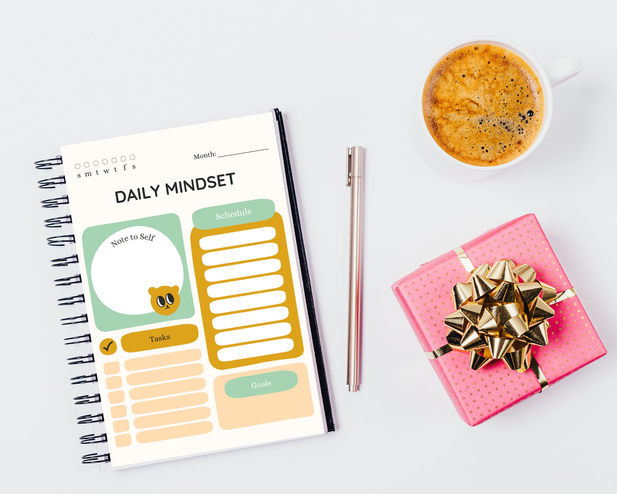 Mindset Goal Planner Pdf Printable Habit Tracker Goal Setting Goal
