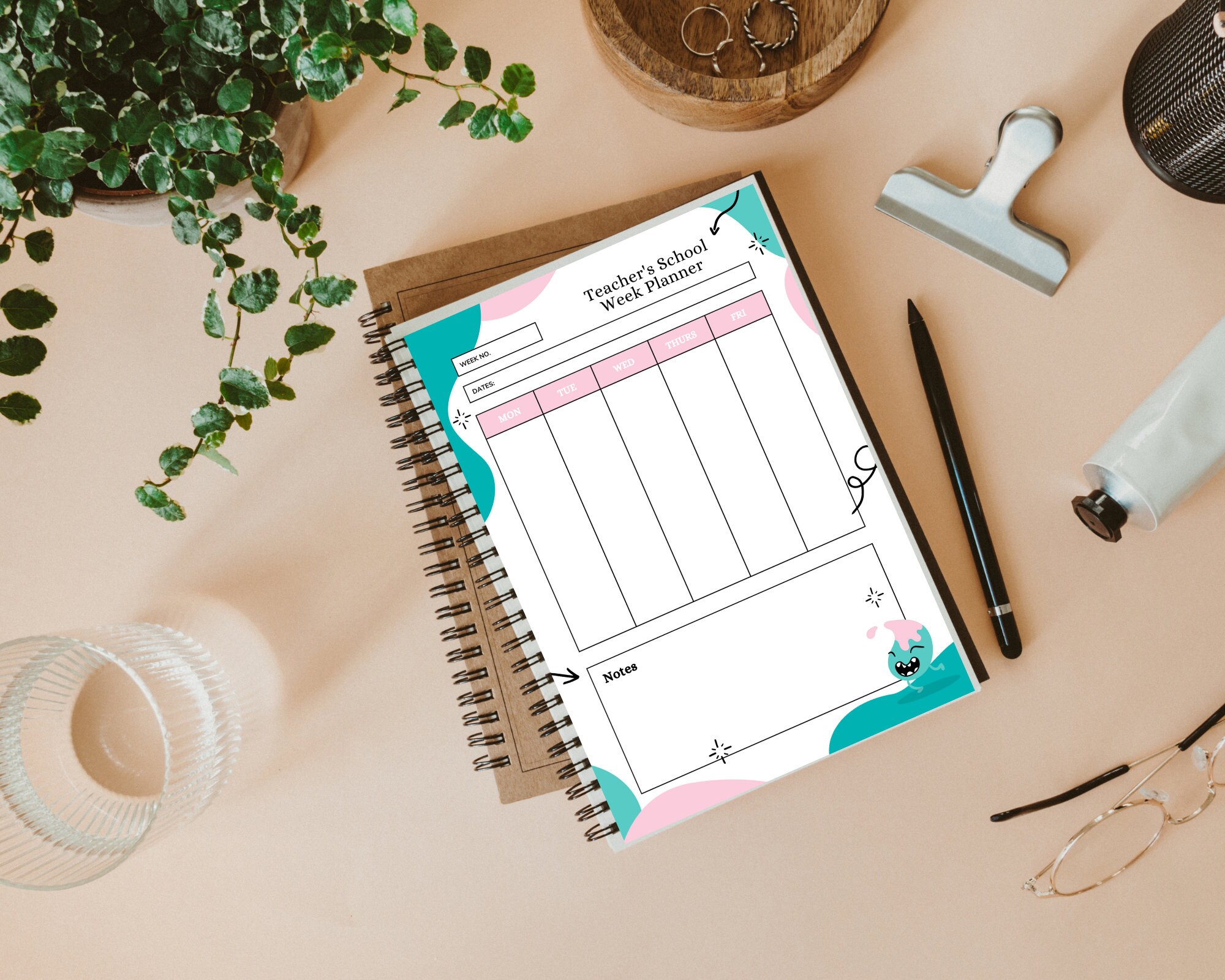 Teacher Planner DIGITAL PDF Printable Pages Student Info, Goals, Lesson ...