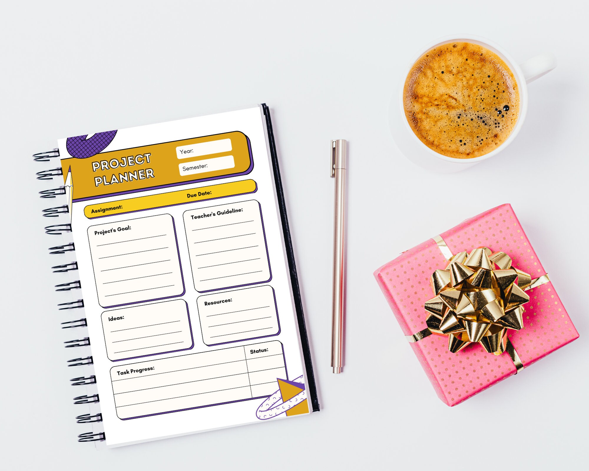 Project Planner Printable, Productivity Planner, Task Tracker, College ...