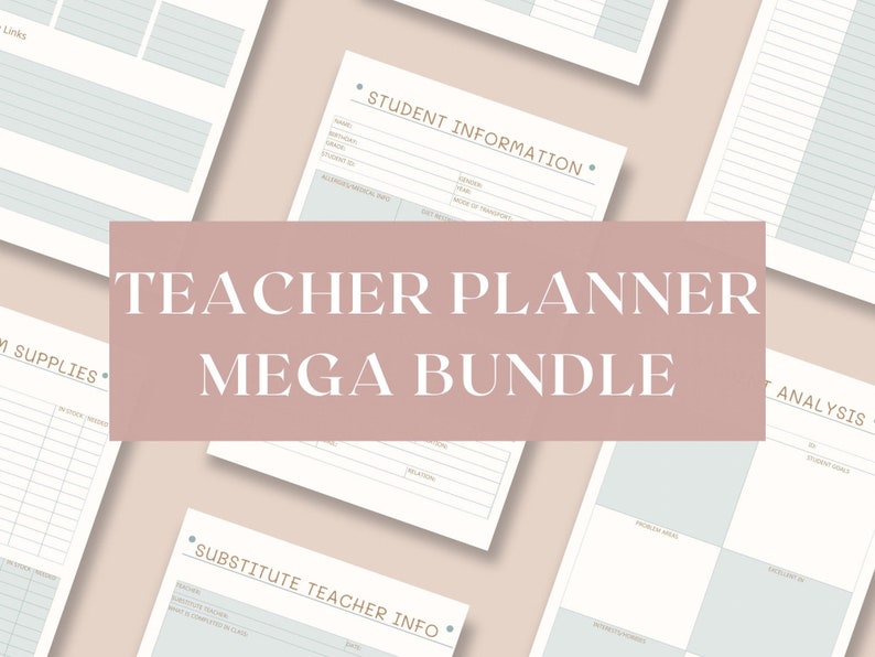 Teacher Planner Printable Teacher Planner PDF Planner - Etsy