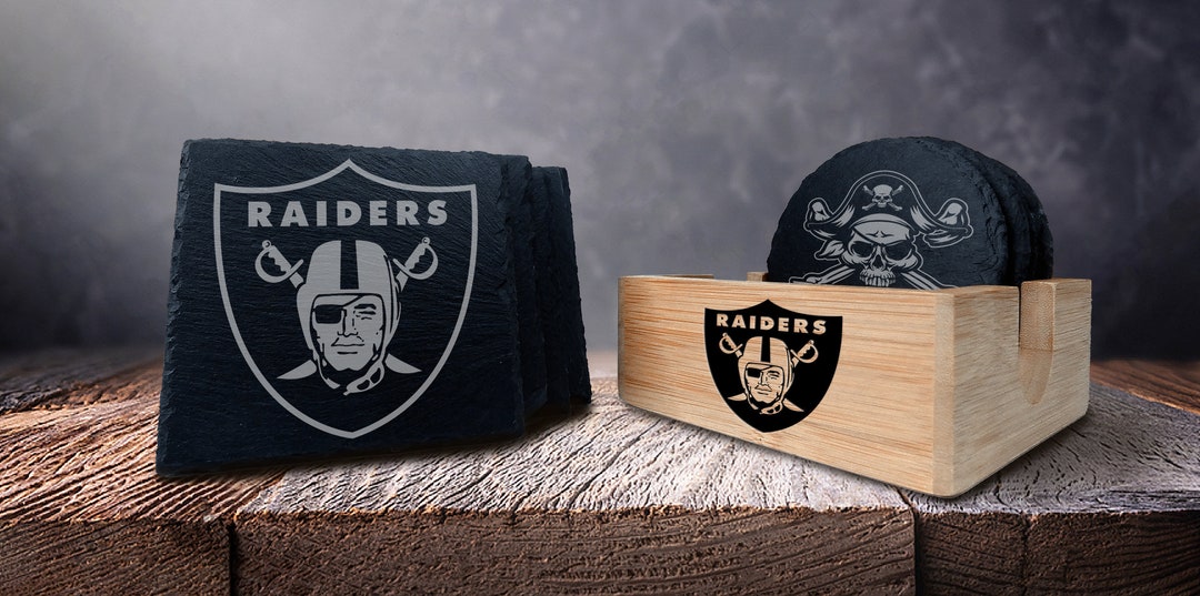 Los Vegas Raiders Slate Coaster Set Optional Fully Customizable Coaster ...