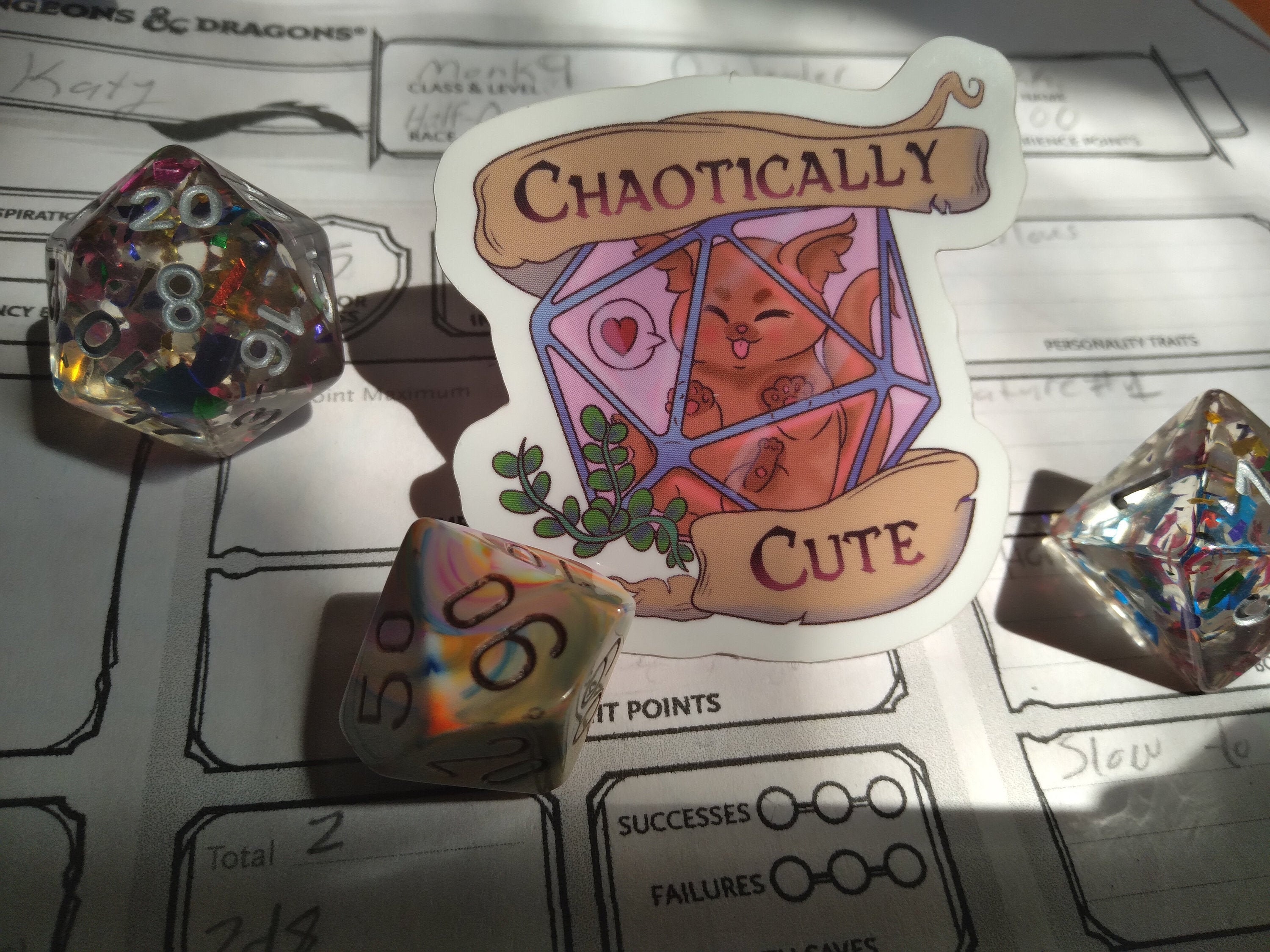 Chaotically Cute Dice Sticker - Etsy
