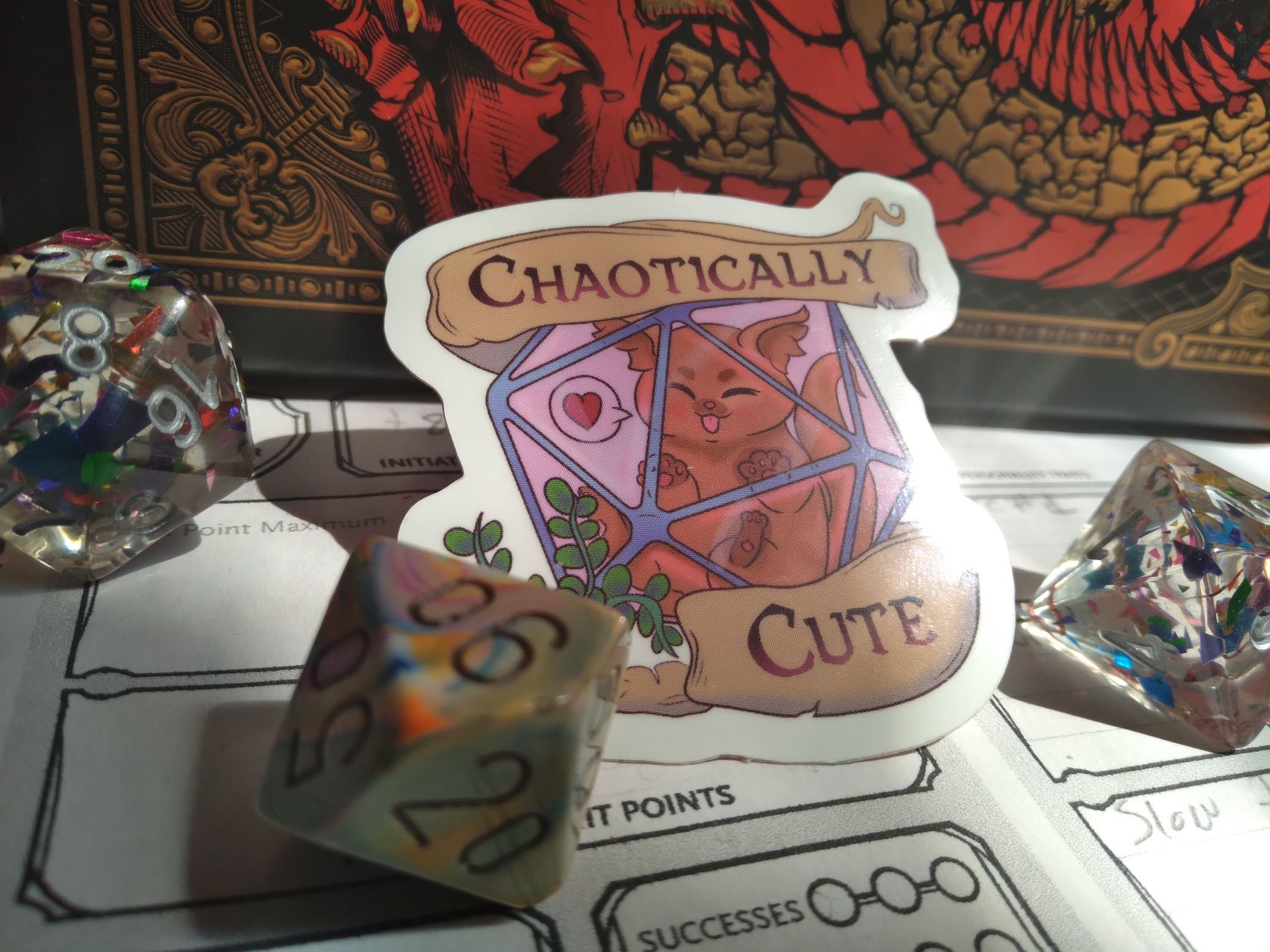 Chaotically Cute Dice Sticker - Etsy
