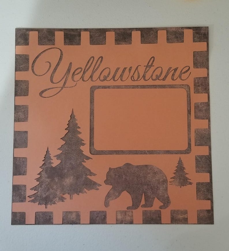 12x12 Scrapbook Cut File - Yellowstone Bear Silhouette - Nature-themed ...