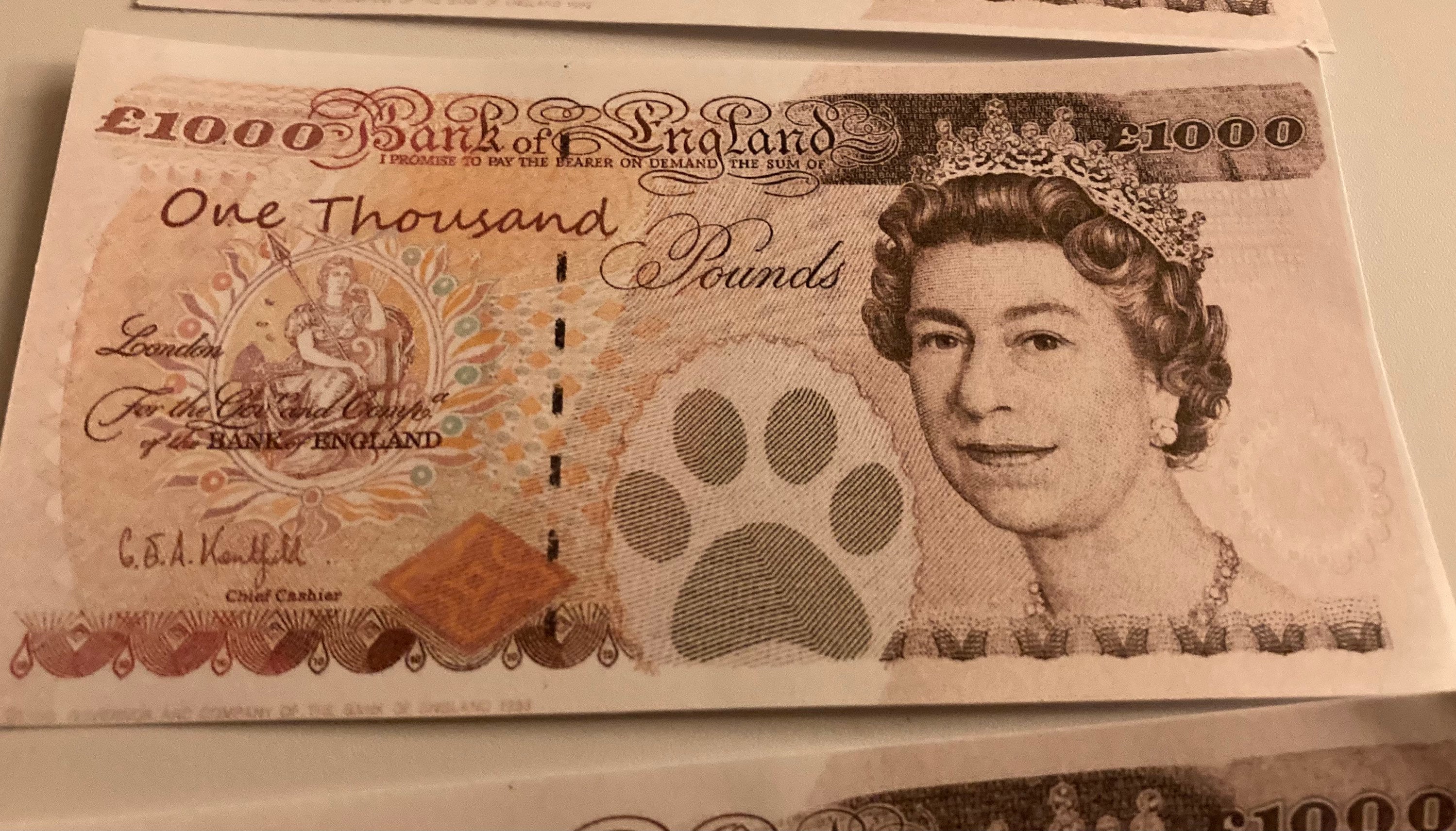 1000 British Pound Note