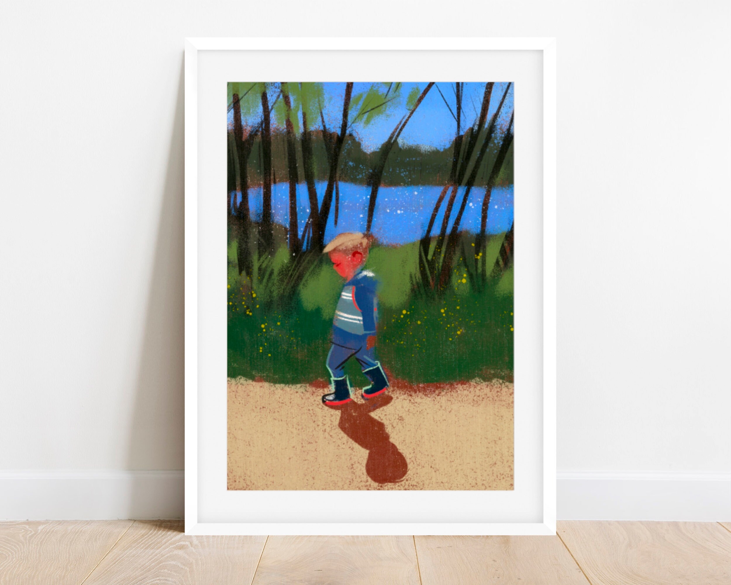 Nature Walk Art Print, Summer Kids’ Wall Decor, Lake Art Print - Etsy