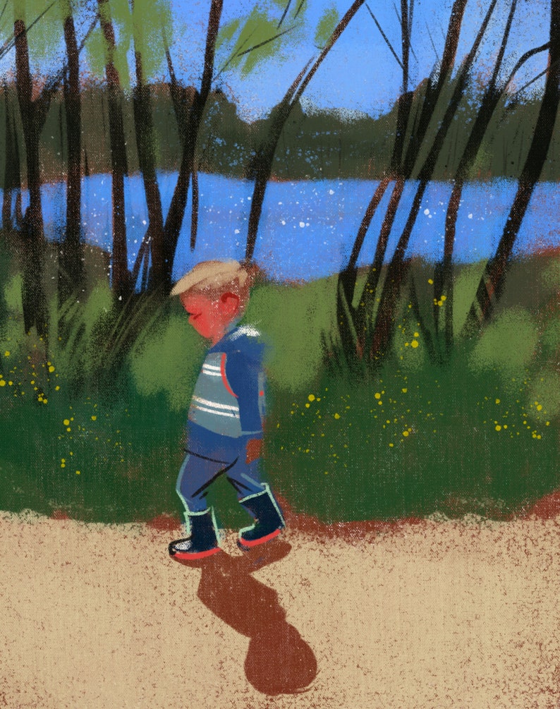 Nature Walk Art Print, Summer Kids’ Wall Decor, Lake Art Print - Etsy