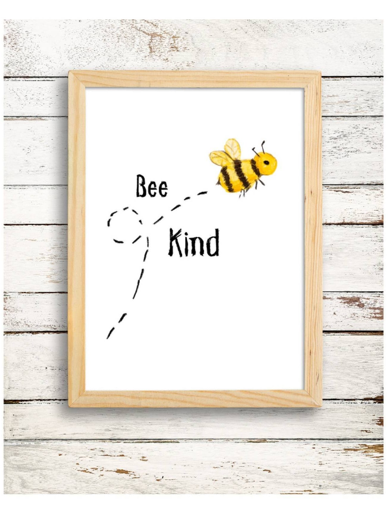 Bee Kind Printable Wall Decor Bee Kind Digital Print | Etsy