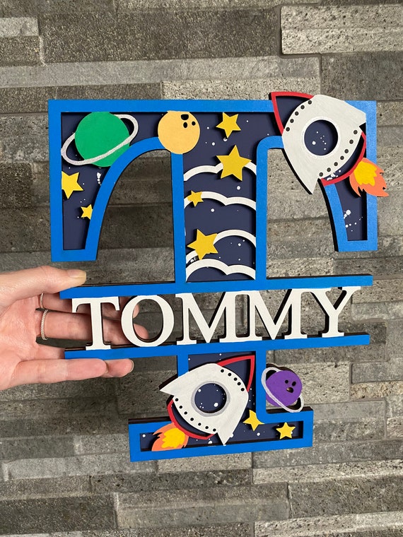 Personalised Space Themed Layered Letter Rockets Planets - Etsy