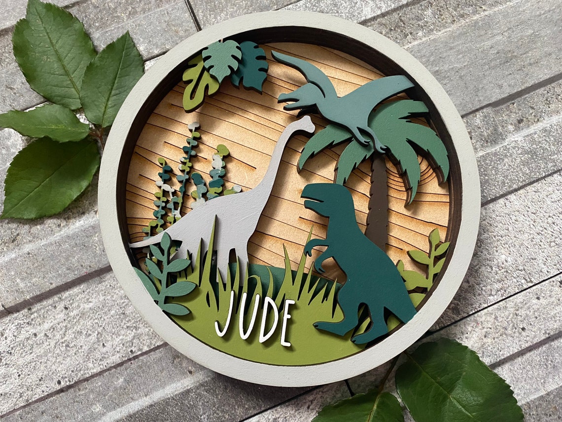 Personalised Dinosaur Themed Door Plaque/bedroom Decor - Etsy