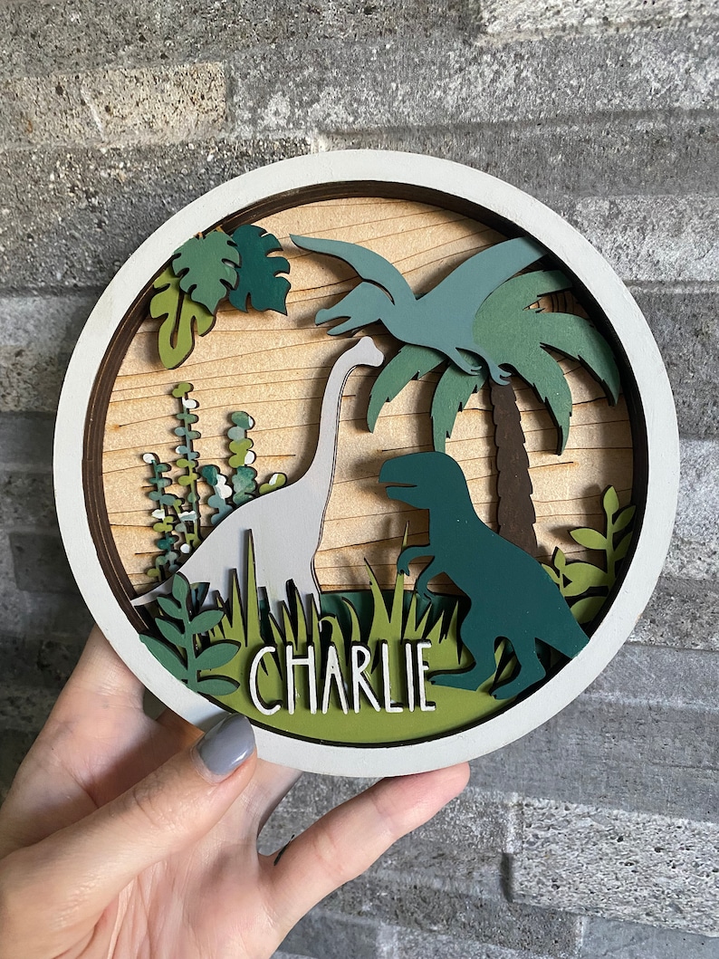 Personalised Dinosaur Themed Door Plaque/bedroom Decor - Etsy
