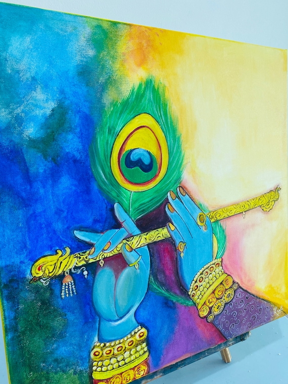 Lord Krishna With Flute Paintings