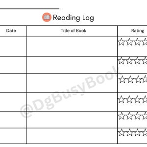 Reading Log - Etsy