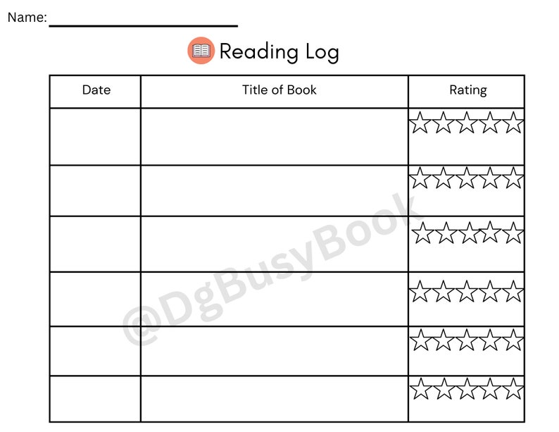 Reading Log - Etsy