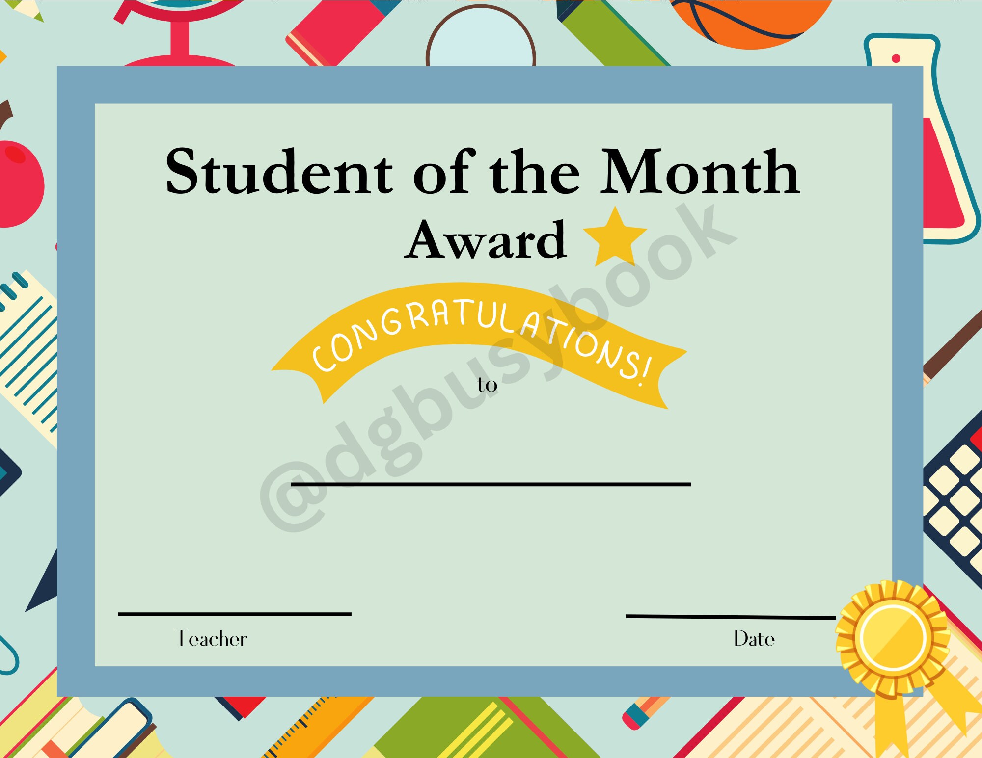 Student of the Month Certificates - Etsy