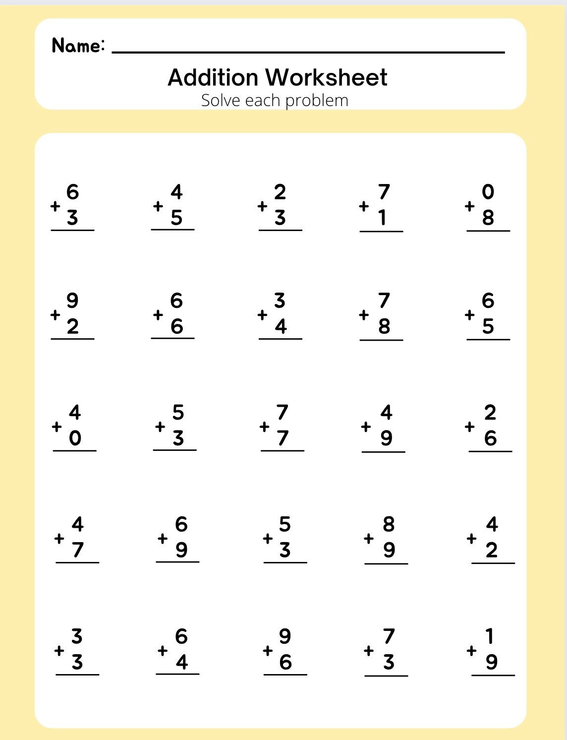 Addition and Subtraction Worksheets - Etsy