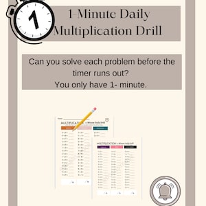 Multiplication: 1-minute Daily Drill Worksheet - Etsy